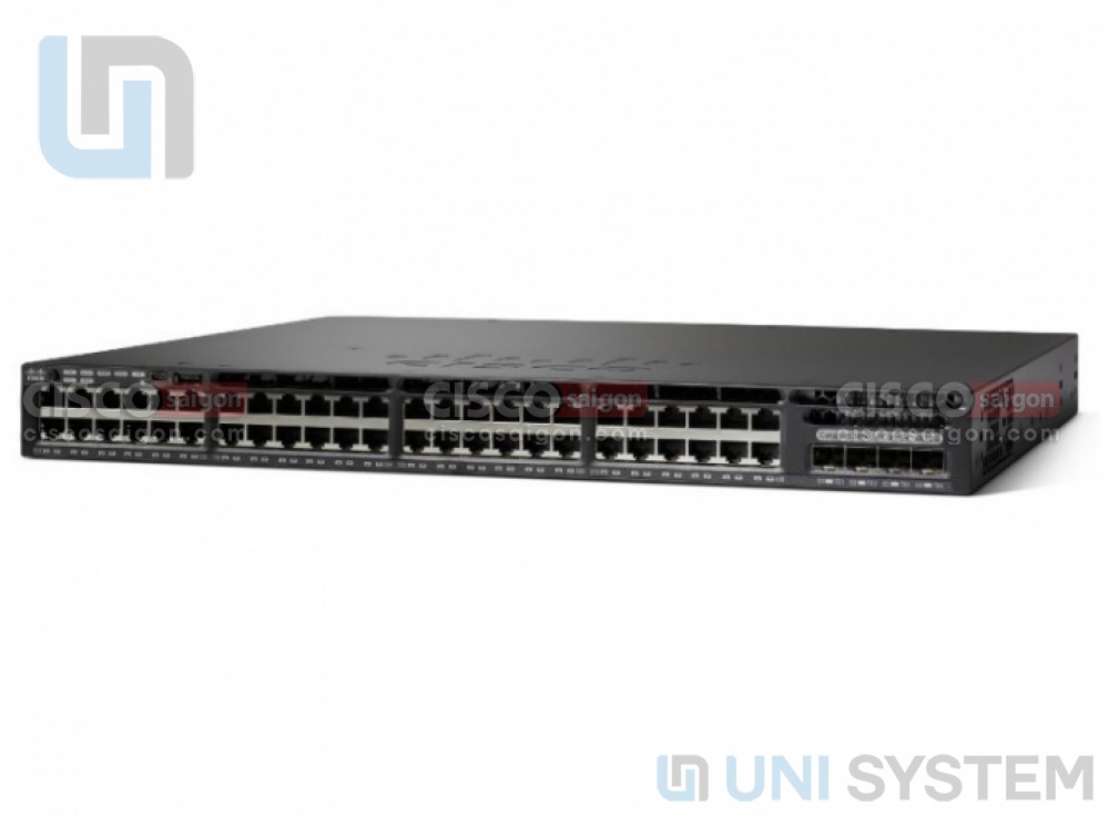 Cisco WS-C3650-48TS-S 48 port 10/100/1000, 4 port 1G SFP uplinks IP Base